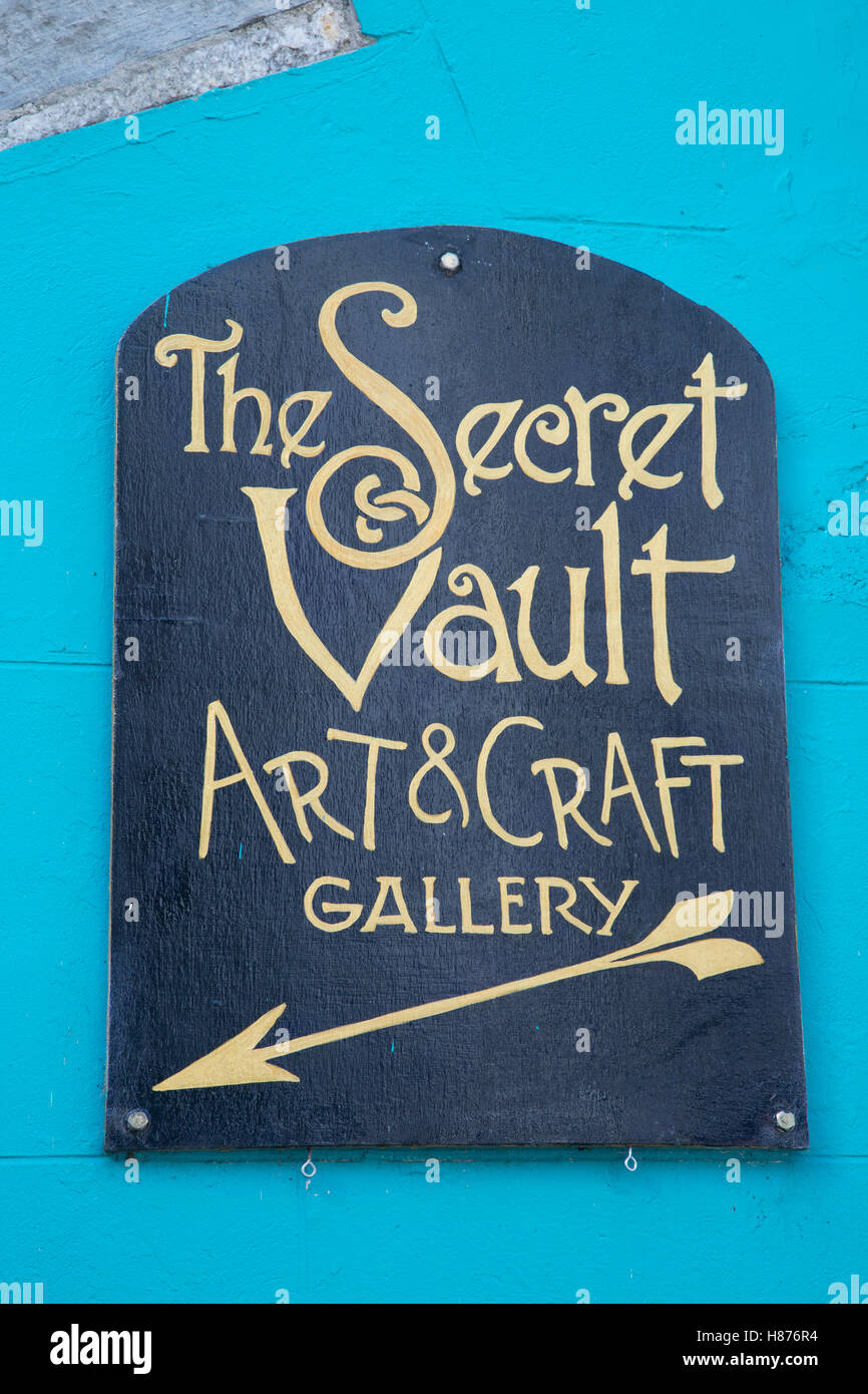 Secret Vault Art Gallery Sign, Ennistimon, Clare; Ireland Stock Photo ...