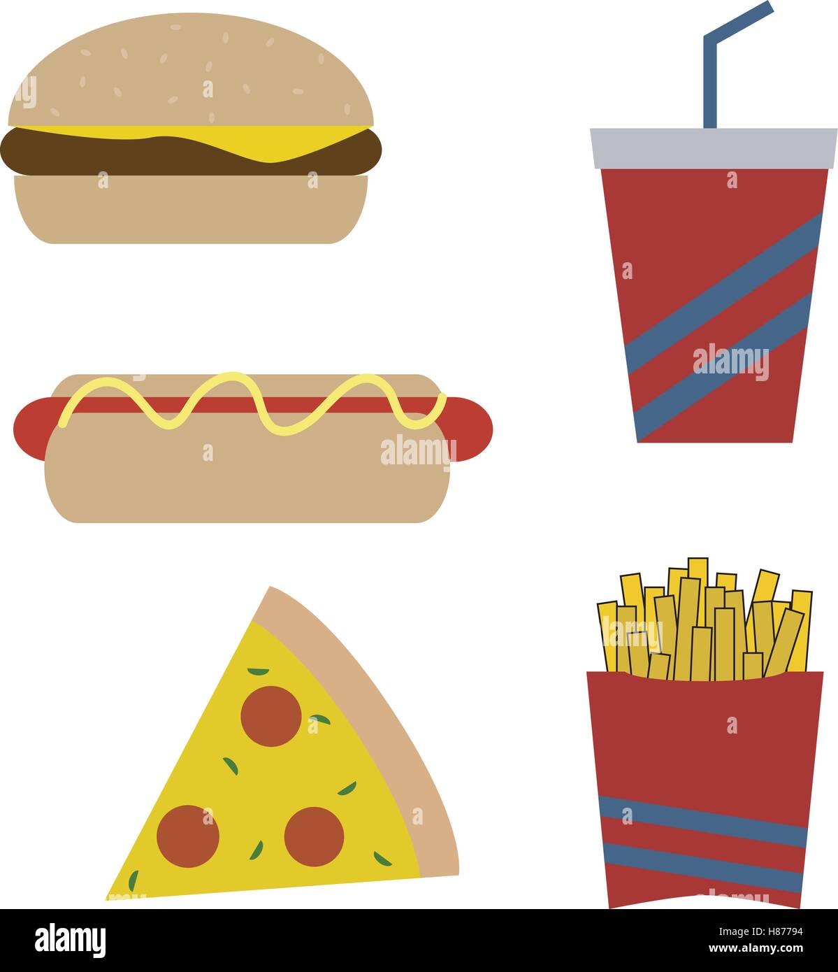 Set of illustrations for restaurant, with food theme Stock Vector Image ...