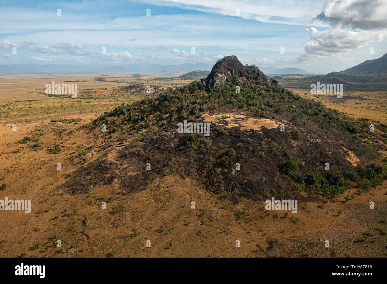 Granite mountain on savanna, Rupununi, Guyana Stock Photo - Alamy