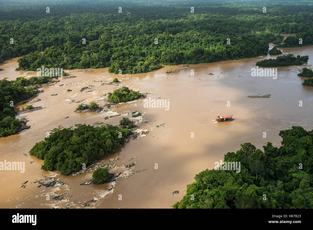 Silted river in rainforest, Cuyuni River, Guyana Stock Photo - Alamy