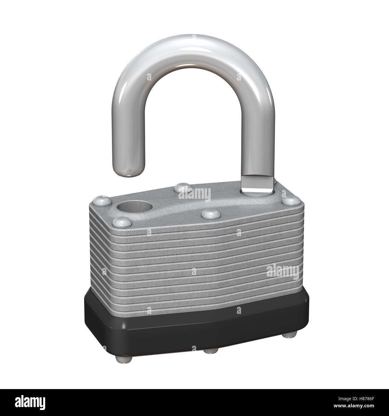 3D illustration of padlock, isolated on white background Stock Photo ...