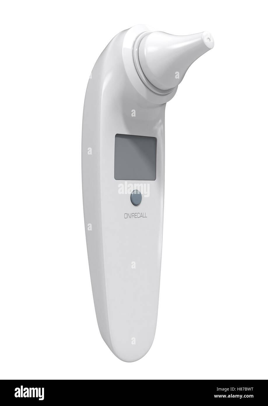 A 3D render of an infant ear infrared thermometer on an isolated white ...