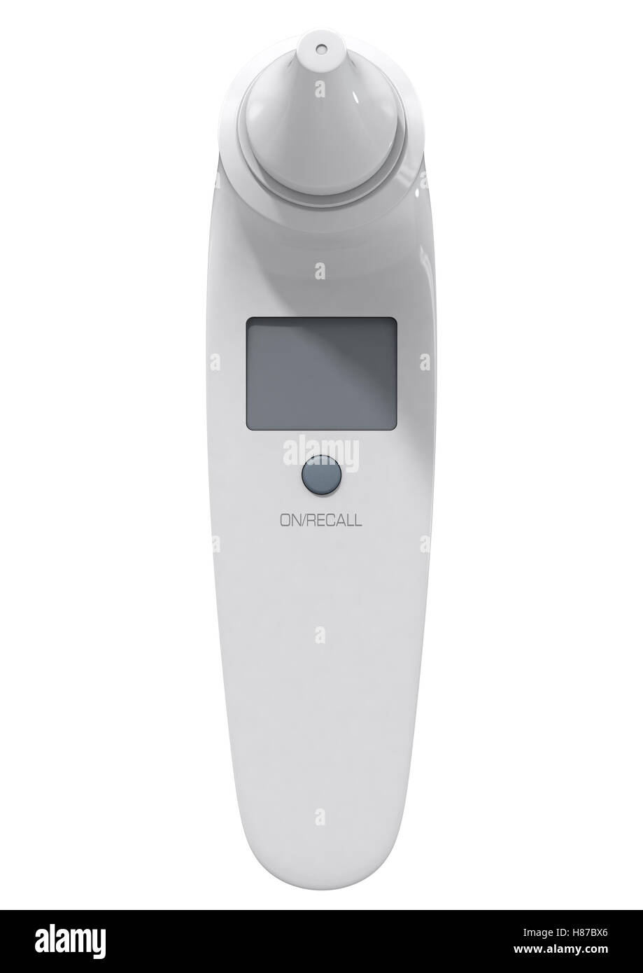 A 3D render of an infant ear infrared thermometer on an isolated white ...
