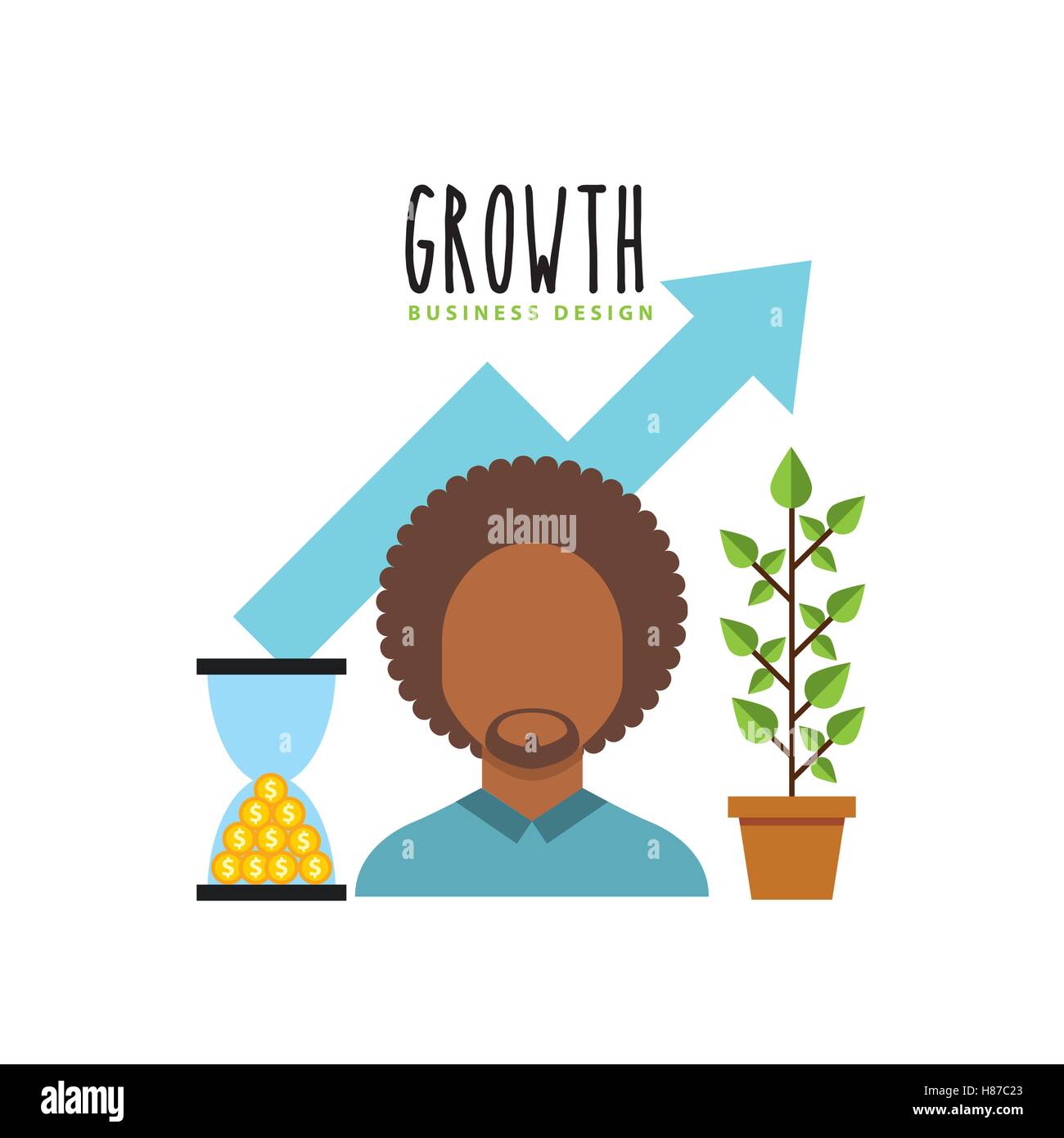 Business growth funds flat icons vector illustration design Stock ...