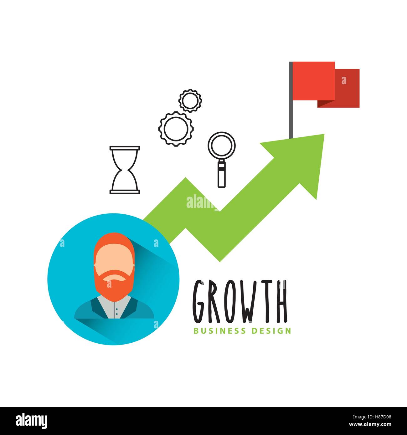 Business growth funds flat icons vector illustration design Stock ...