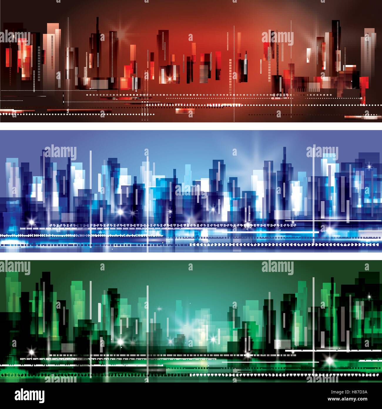 City landscape header set Stock Vector Image & Art - Alamy