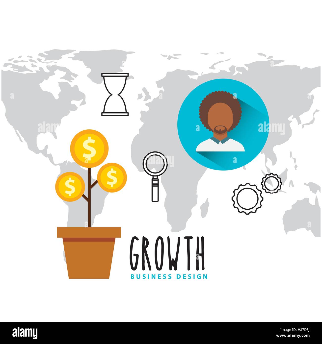 Business growth funds flat icons vector illustration design Stock ...