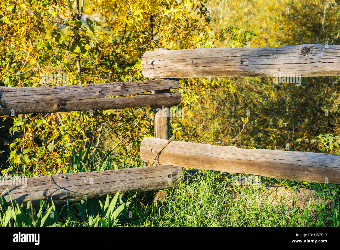 Old wooden fence in the field in Spain Stock Photo - Alamy