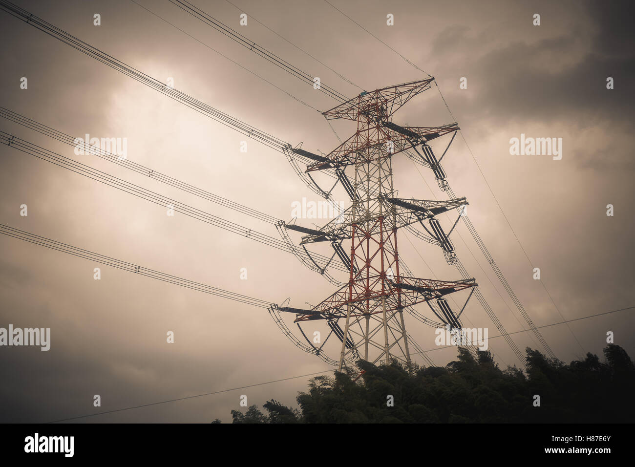 High voltage power pole Stock Photo - Alamy