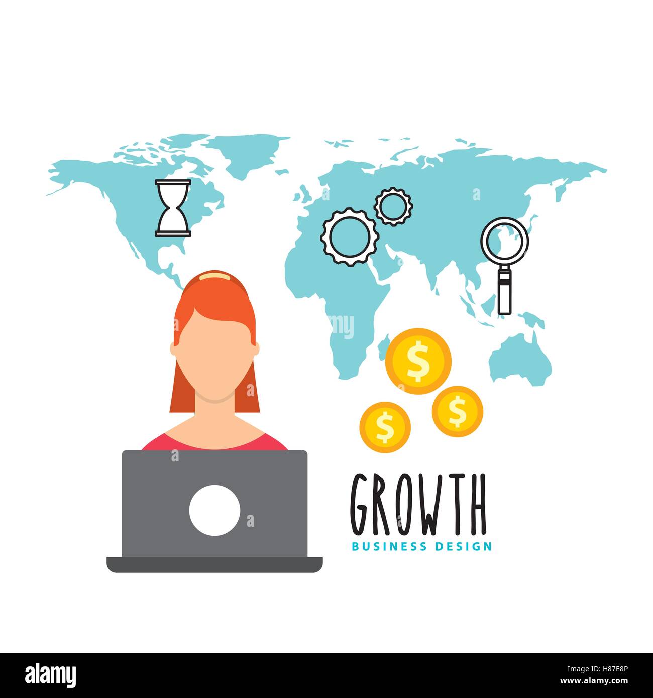 Business growth funds flat icons vector illustration design Stock ...