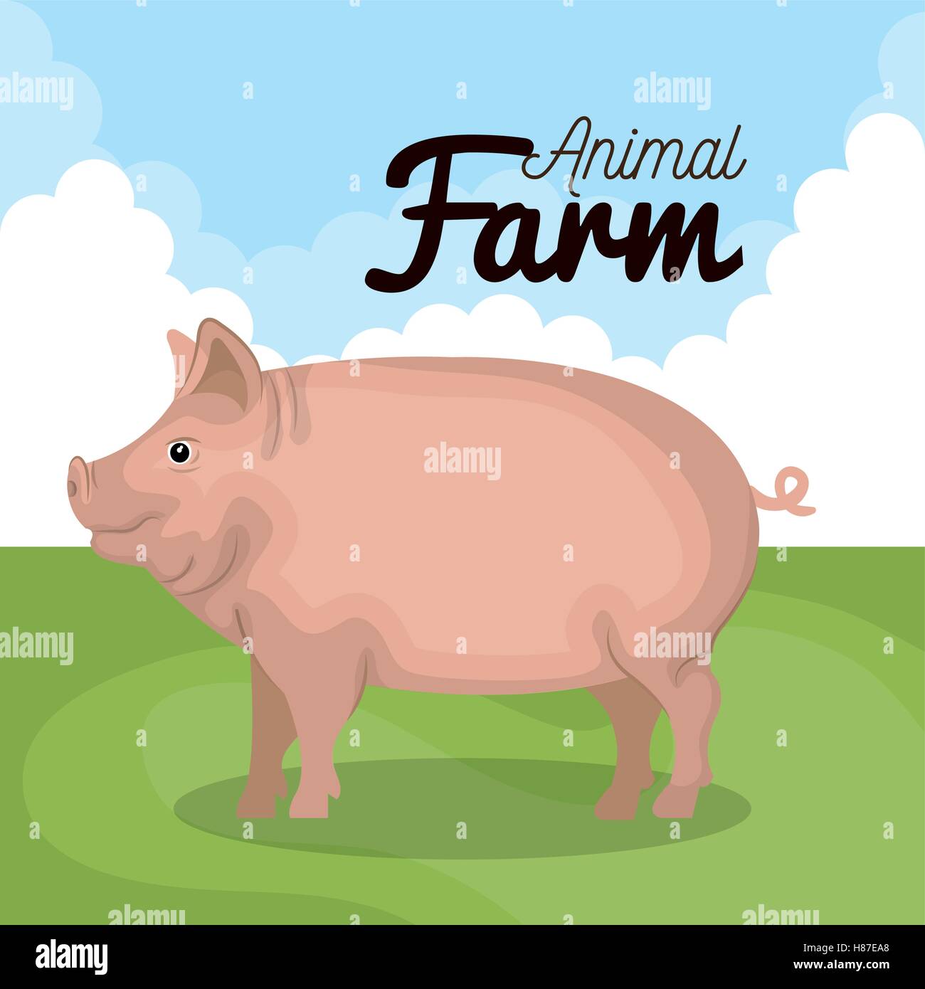 pig animal farm icon vector illustration design Stock Vector Image ...