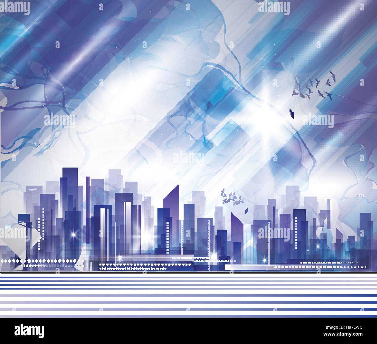Abstract modern city skyline Stock Vector Image & Art - Alamy