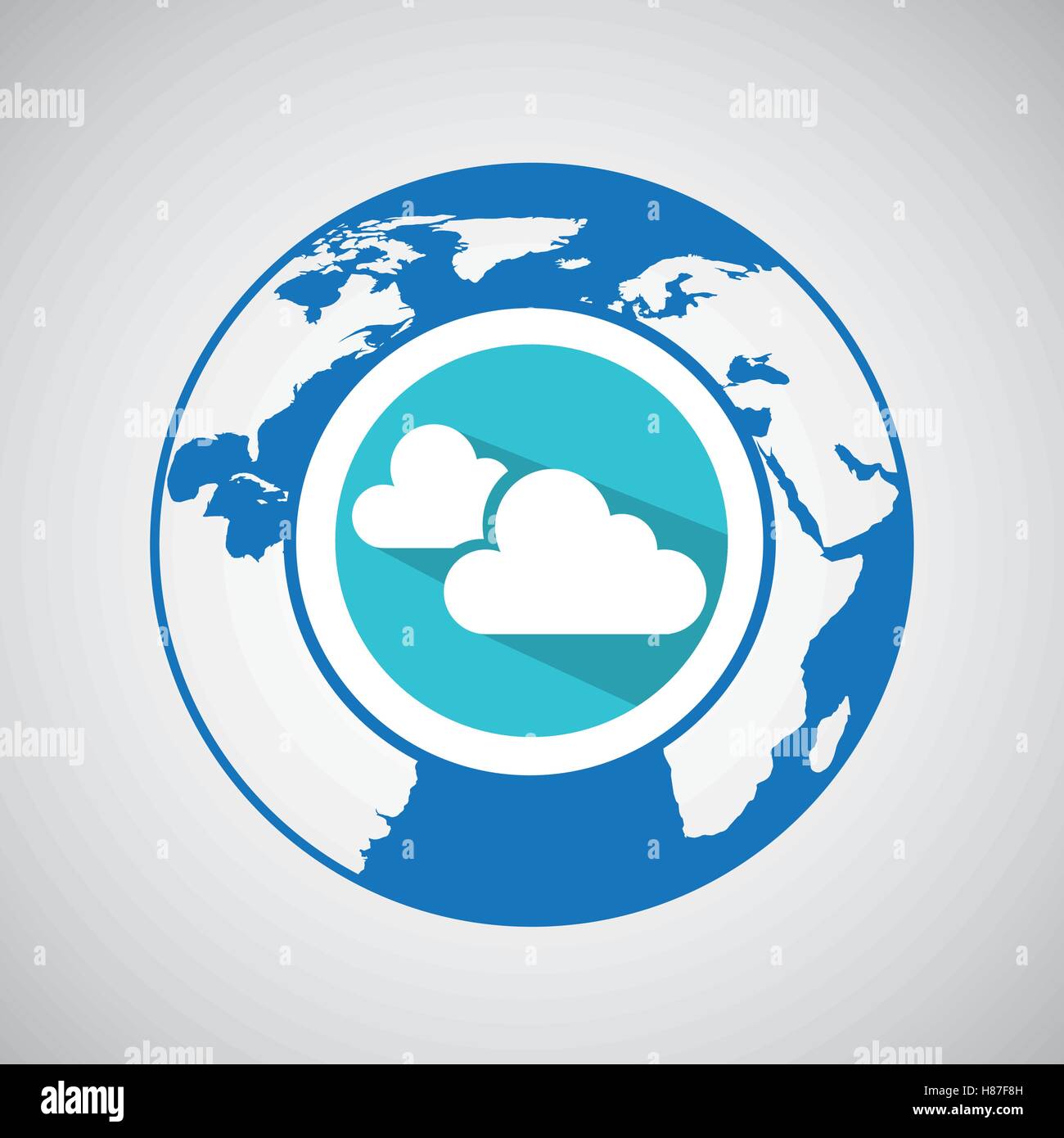 weather forecast globe cloud with shadow icon graphic vector ...
