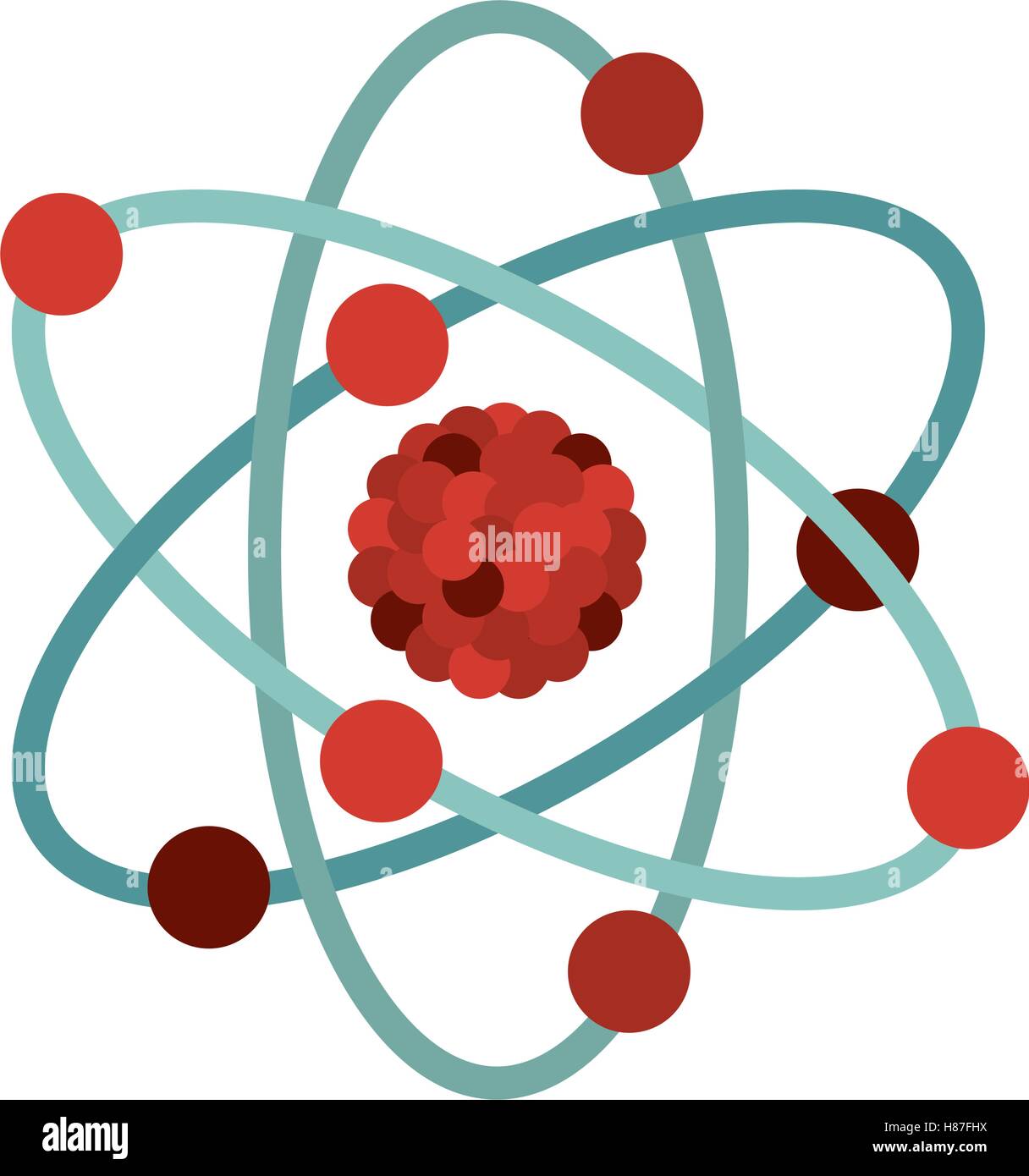 multicolored atom chemistry molecule icon over white background. vector ...