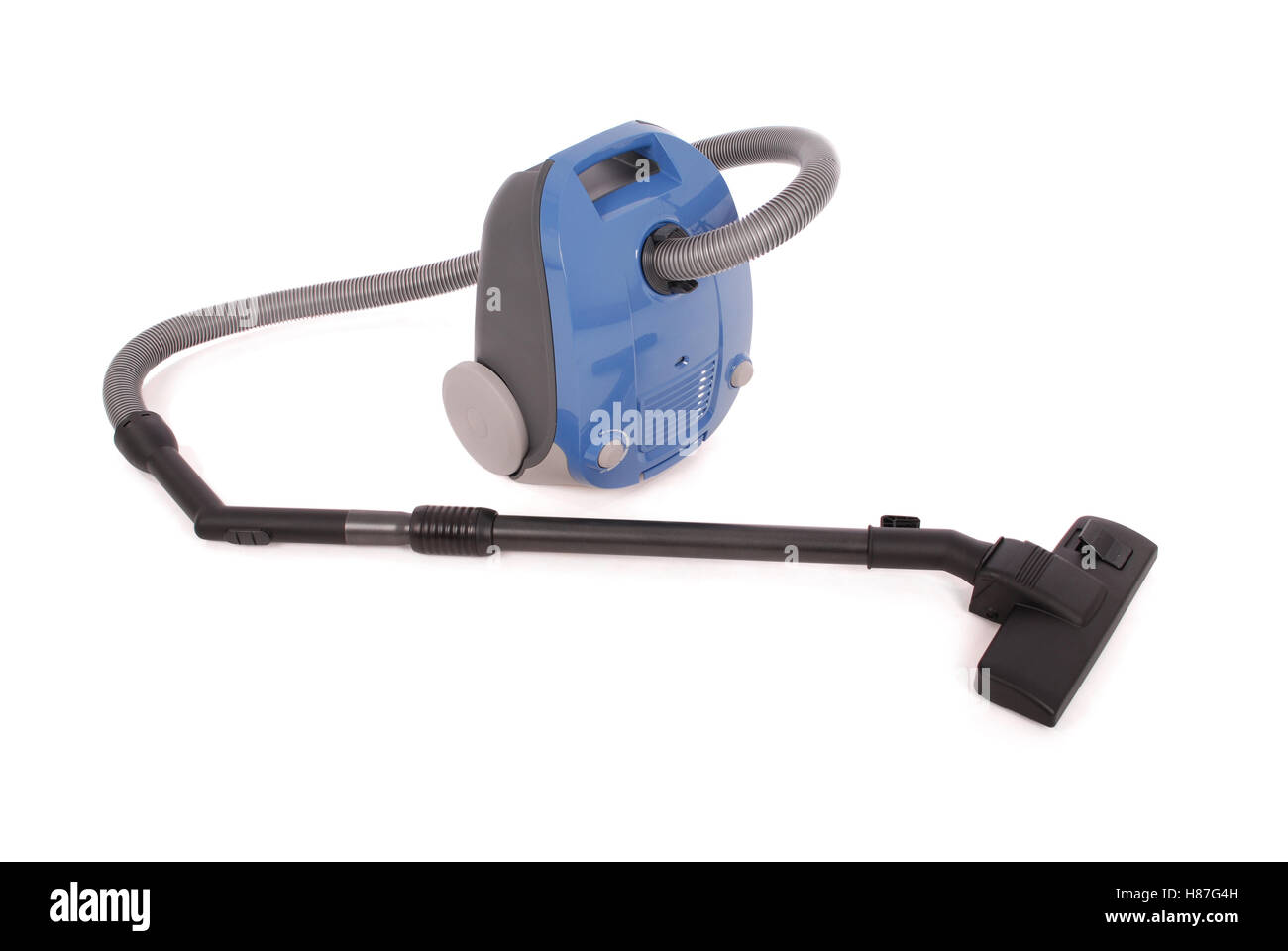 Blue vacuum cleaner isolated on white background with soft shadow Stock ...