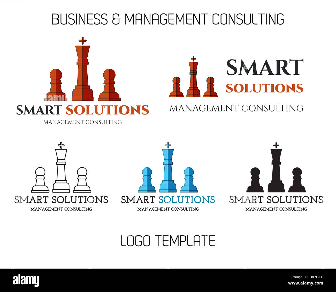 Set of Smart solutions logo template. Business management Consulting ...