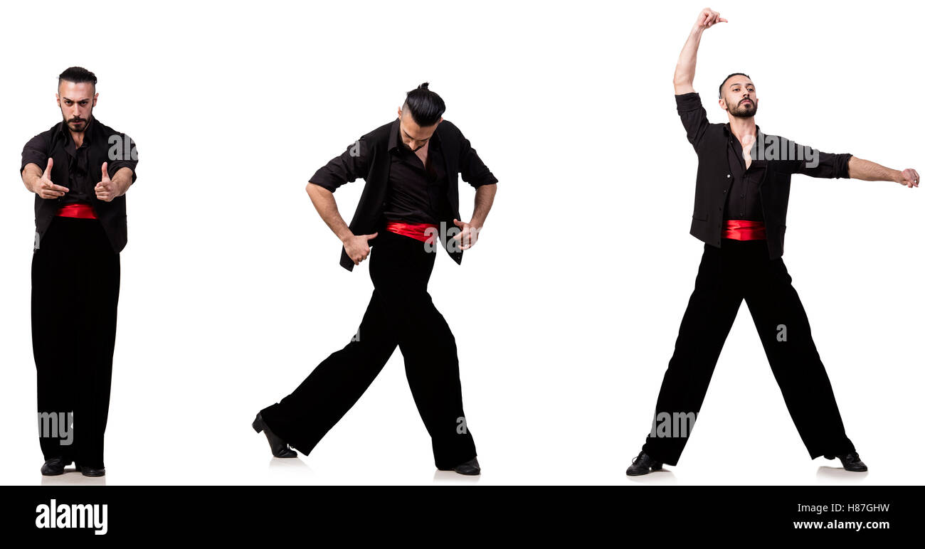 Spanish dancer in various poses on white Stock Photo - Alamy