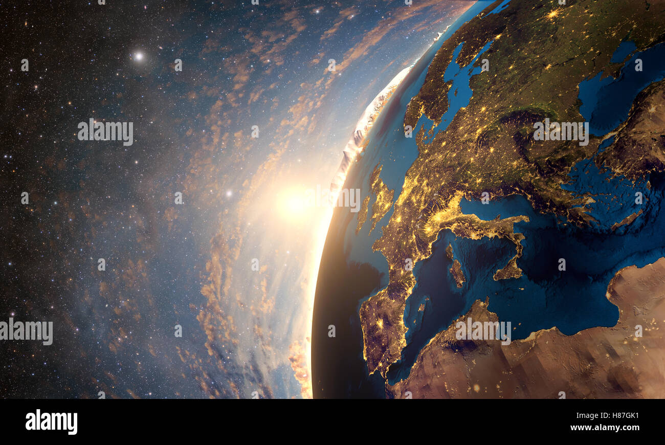 3D rendering of detailed colorful Earth, highly detailed planet earth ...