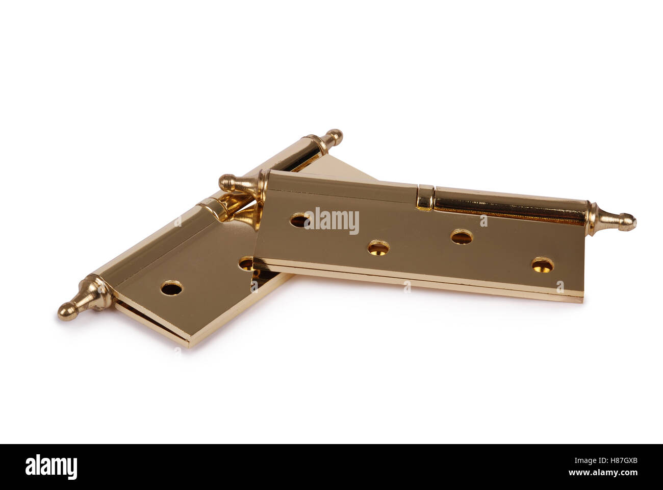 Metal door hinges isolated on white background. Photo with clipping ...