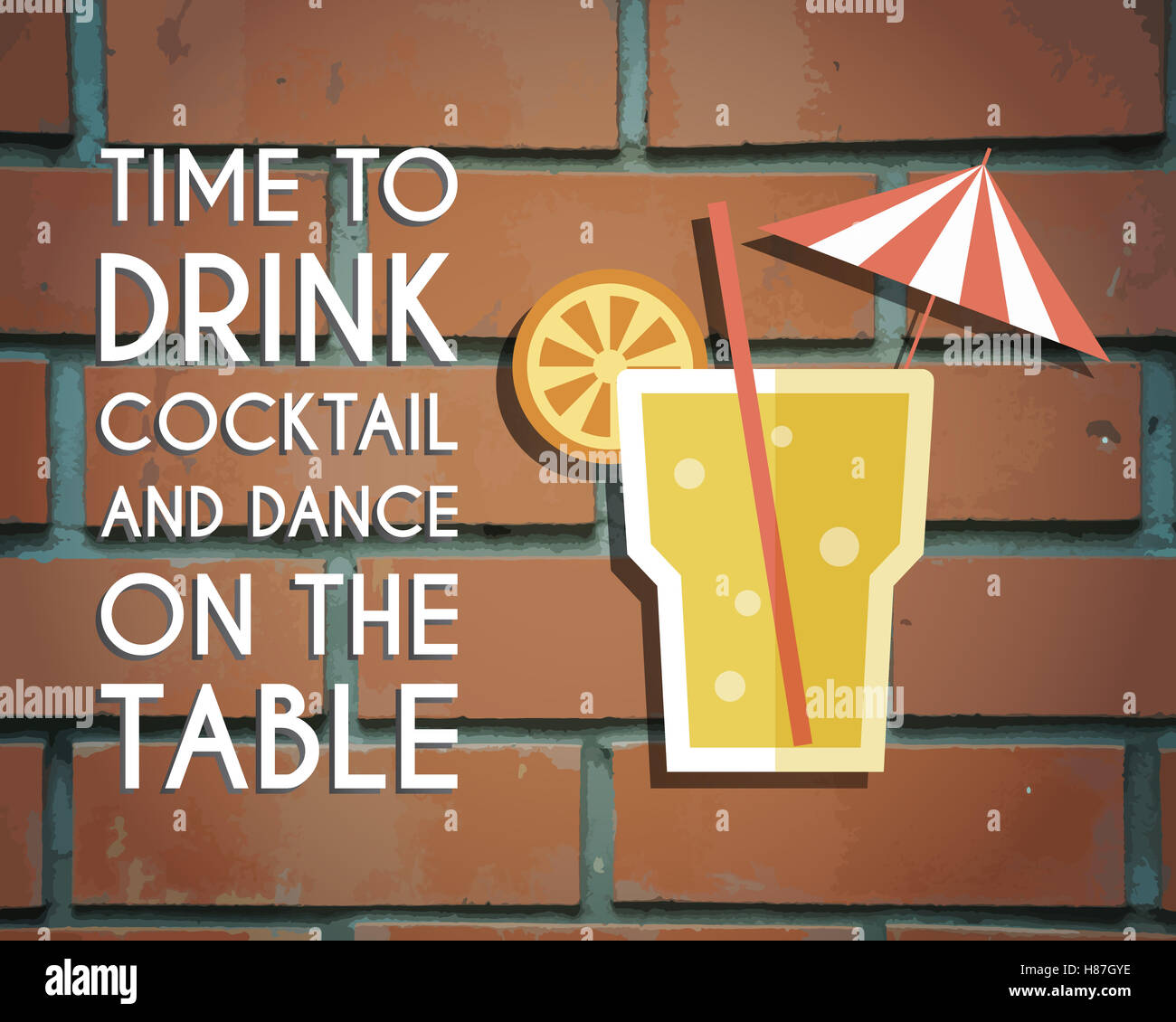 Retro poster design for cocktail lounge bar. Cocktail party concept ...