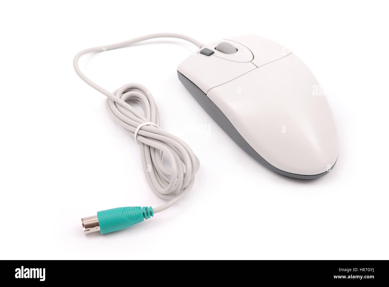 White computer optical mouse isolated on white background with soft ...