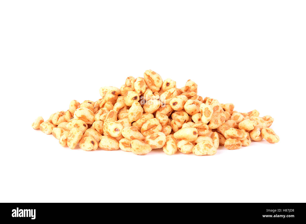 Closeup photo of puffed rice isolated on a white background Stock Photo ...