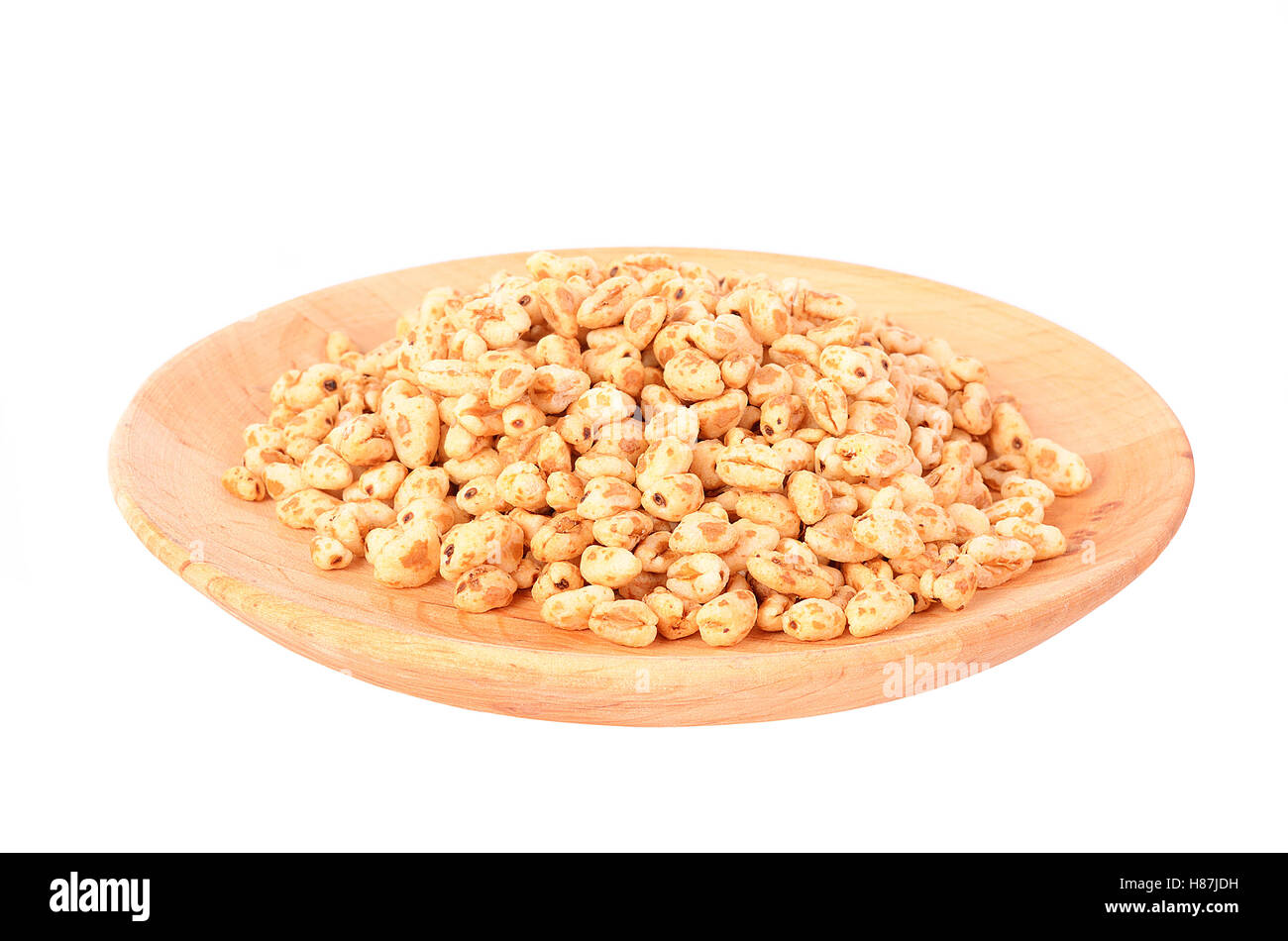 Closeup photo of puffed rice isolated on a white background Stock Photo ...