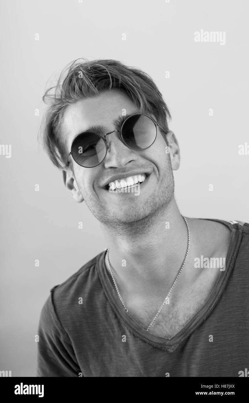 Studio portrait fashionable young Black and White Stock Photos & Images ...