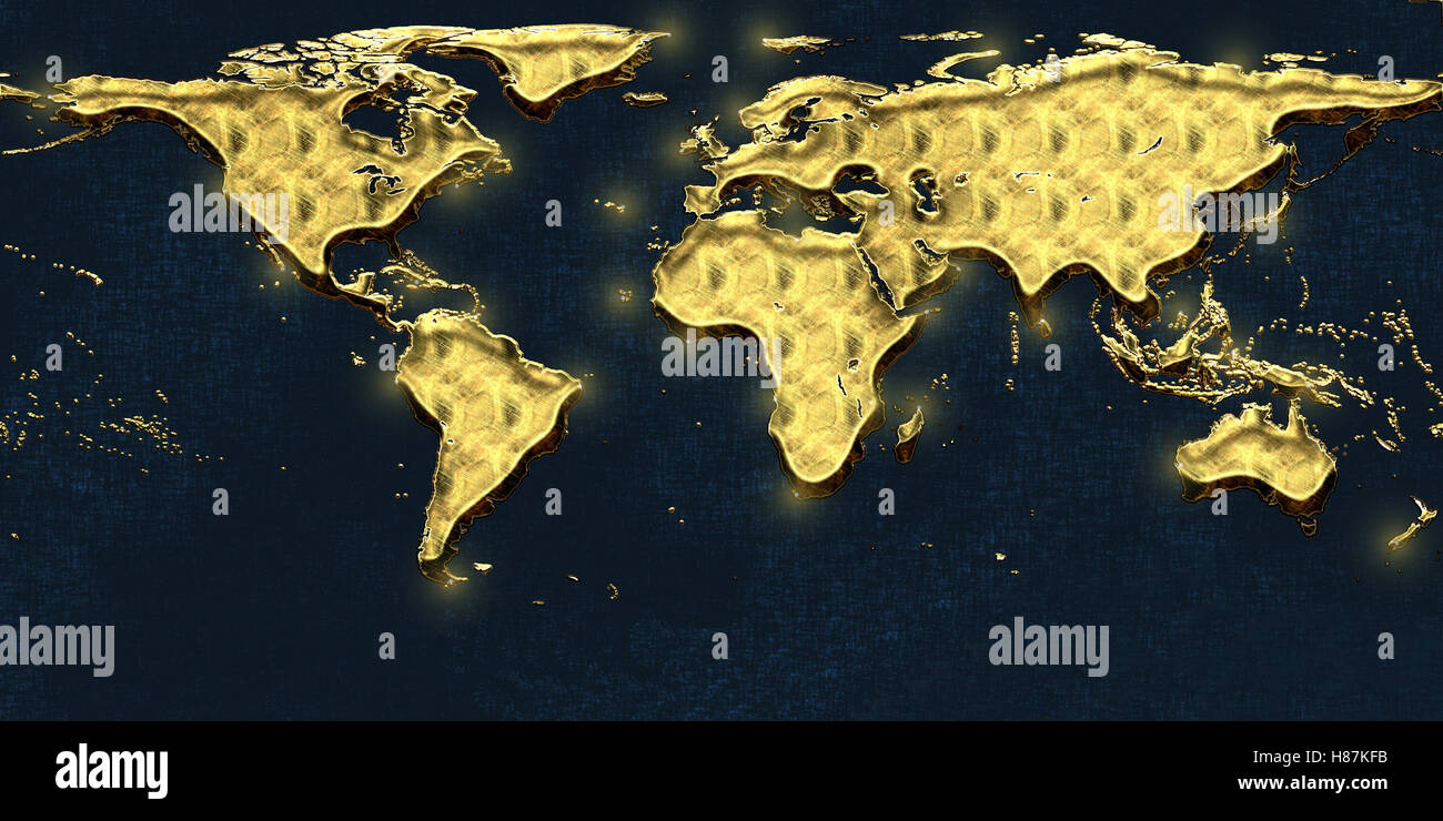 Gold texture World Map Design: best for texturing in 3d programs Stock ...