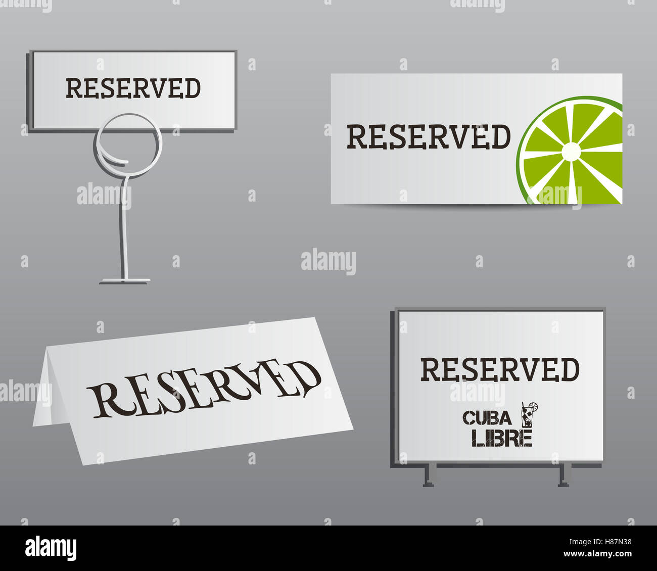 Reservation sign mock up template. Summer cocktail party with Cuba ...
