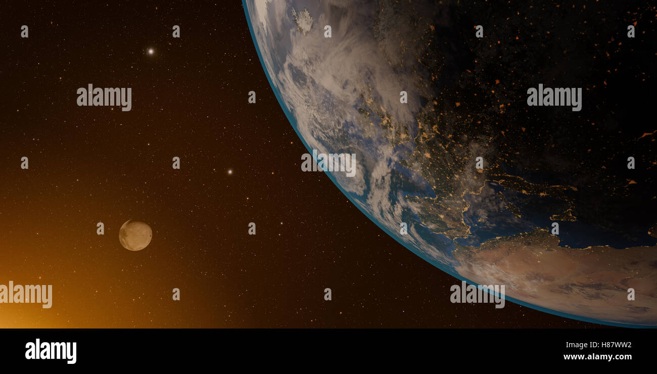 Moon rotating around earth hi-res stock photography and images - Alamy