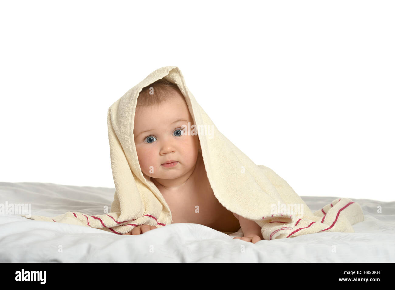 Cute baby with blanket Stock Photo - Alamy