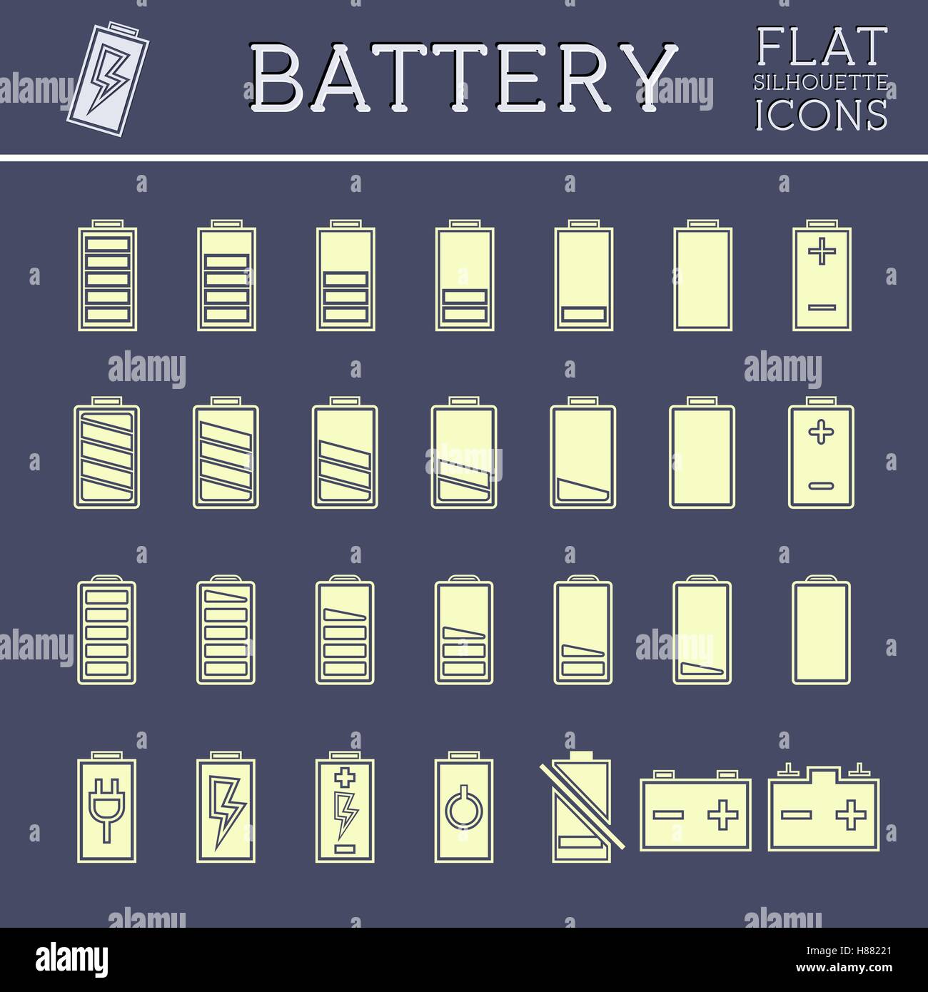 Battery Icons Set Stock Vector Image & Art - Alamy