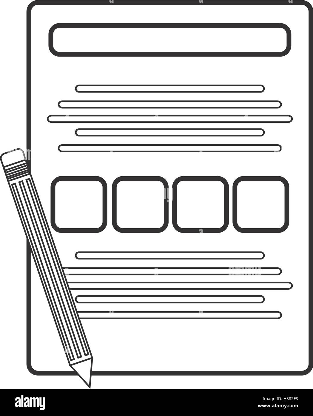 Isolated document paper and pencil design Stock Vector Image & Art - Alamy