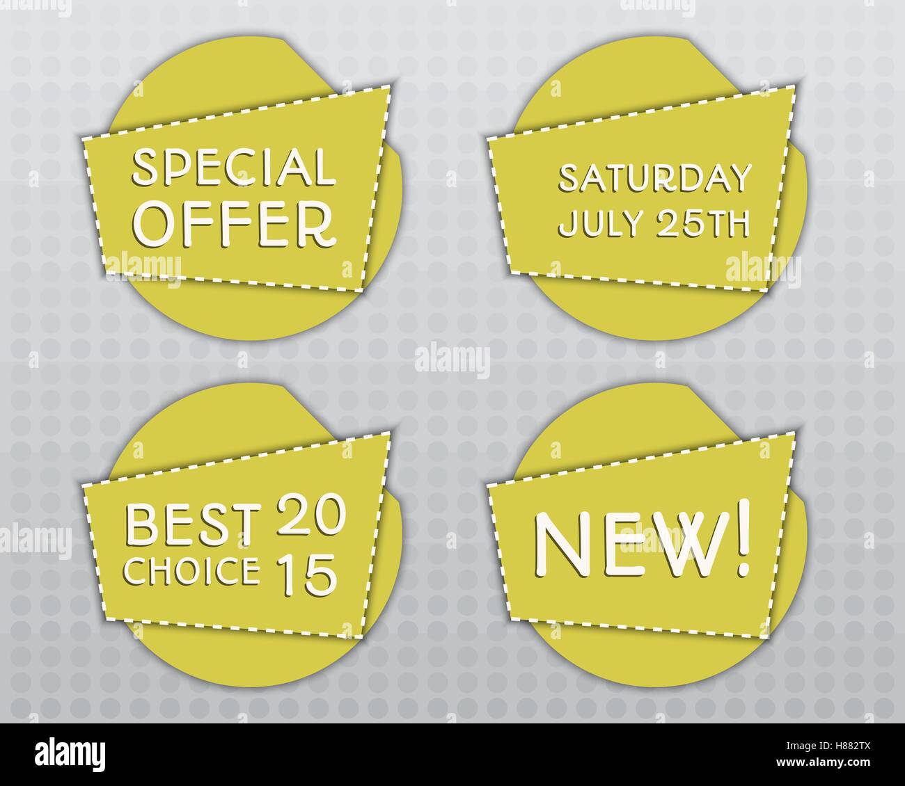 Special offer stickers. Yellow flat design template with shadow ...