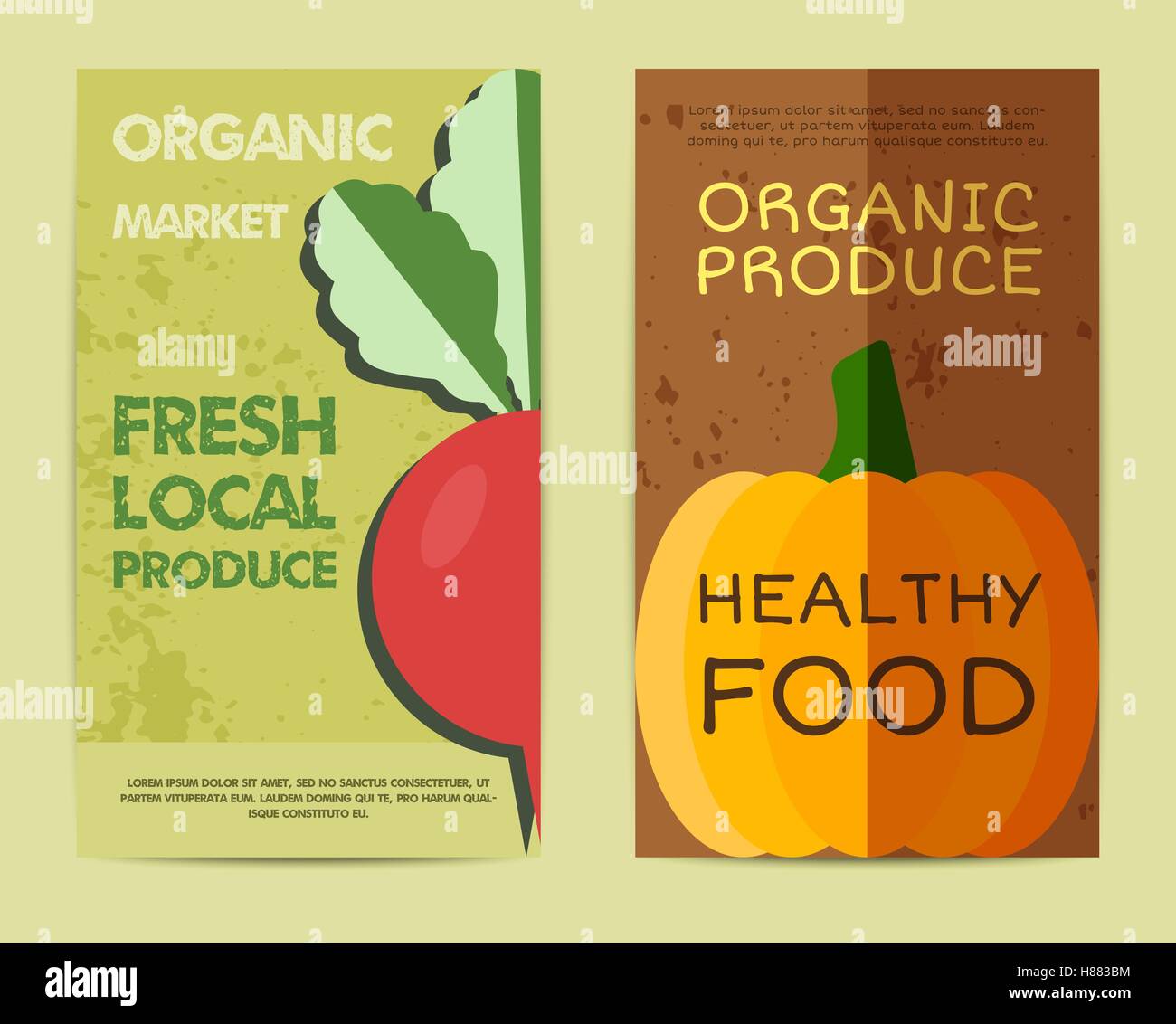 Set of Stylish Farm Fresh flyer, template or brochure design with ...