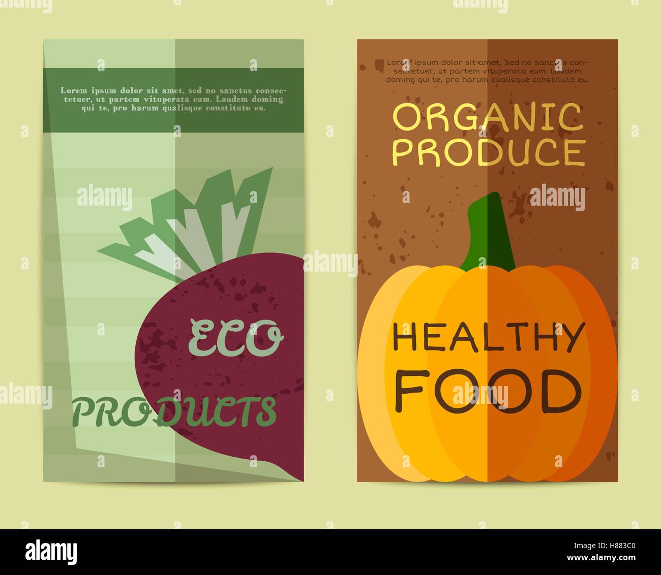 Set of Stylish Farm Fresh flyer, template or brochure design. Mock up ...