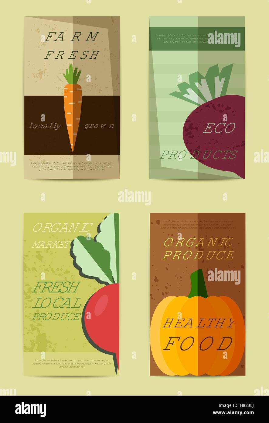 Set of Stylish Farm Fresh flyer, template or brochure design with ...