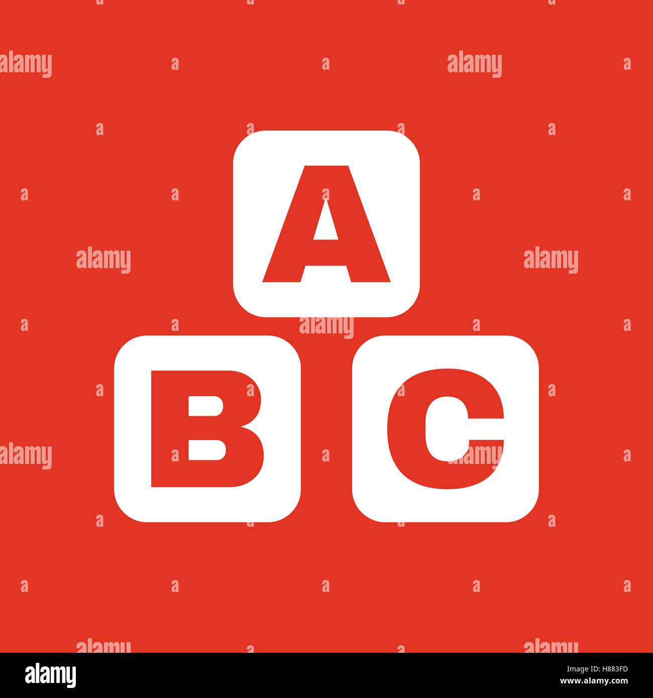 ABC building blocks icon. ABC bricks vector design. Baby bricks symbol ...