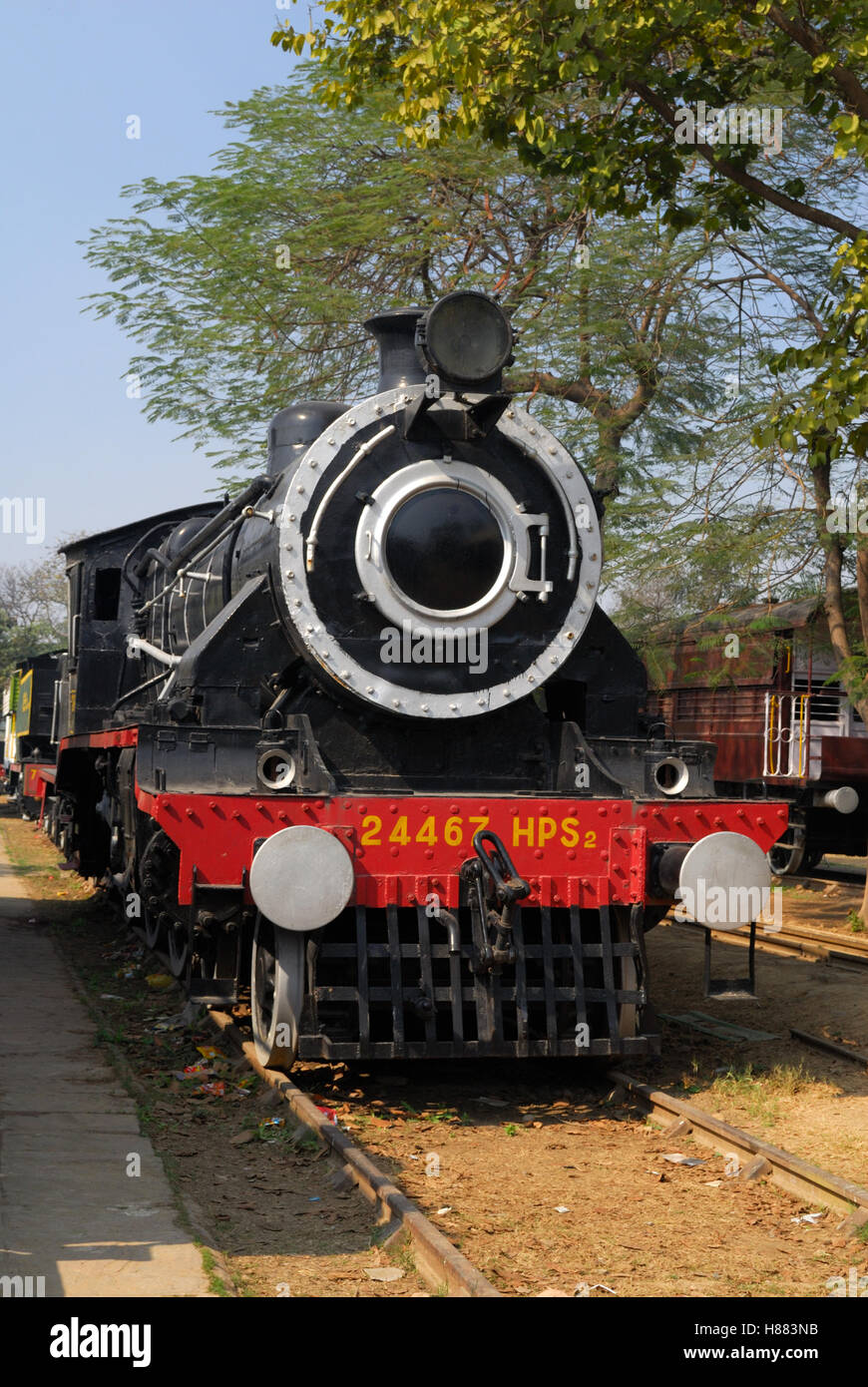 Steam Engine - Front View Stock Photo - Alamy