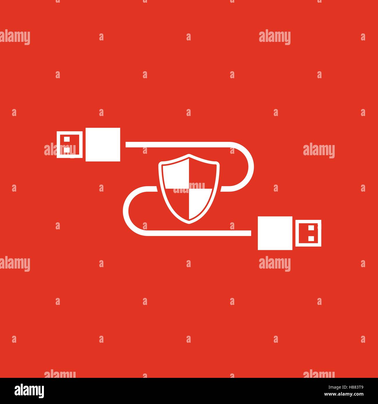 The secure connection icon. Transfer and connection, data, antivirus ...