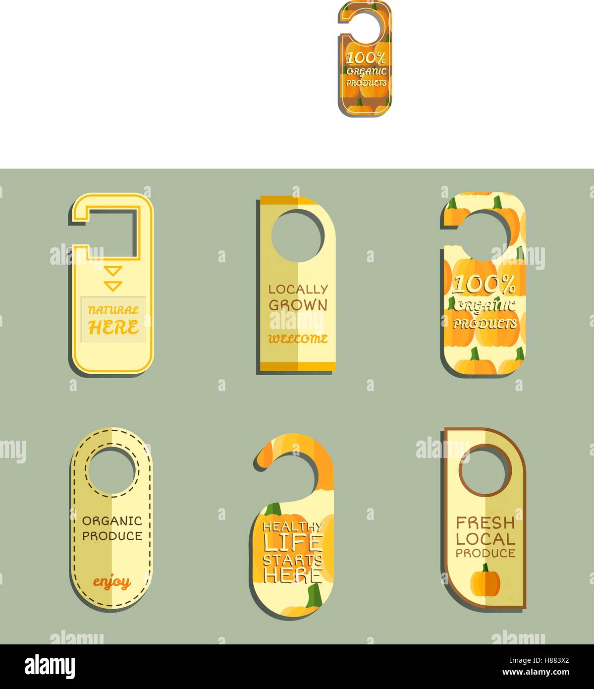 Stylish Farm Fresh brand door badge, sticker templates set. Organic ...