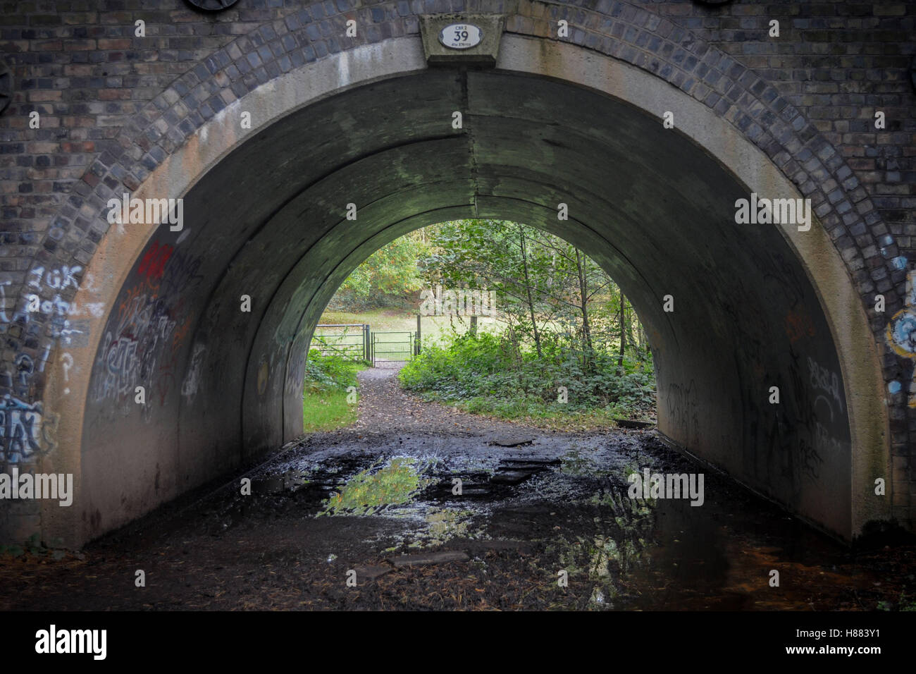 Railway bridge in Sutton Park, Sutton Coldfield, West Midlands, England ...