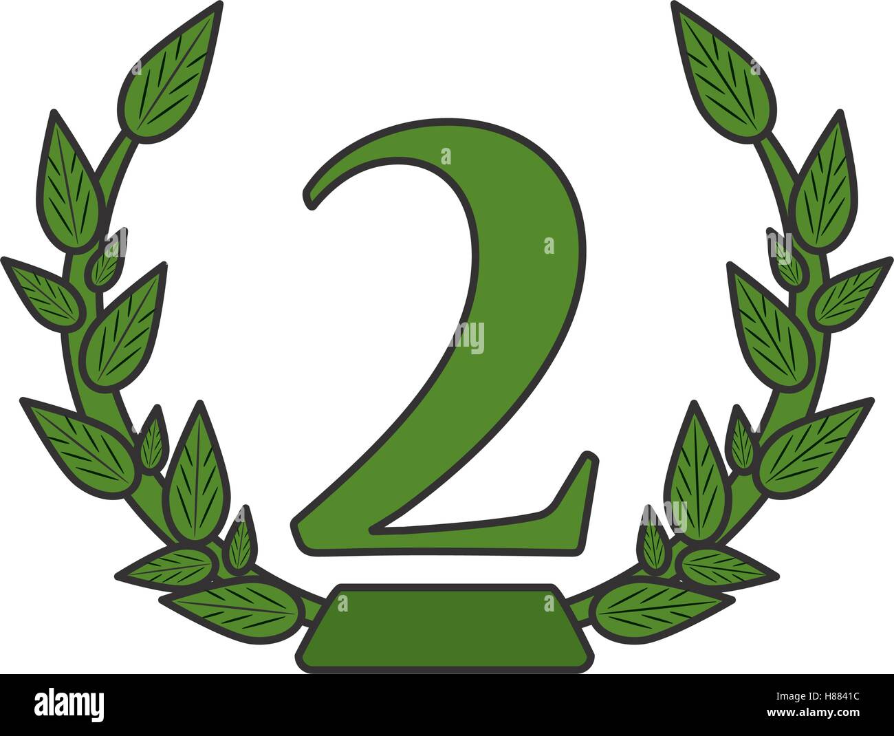 Isolated number two inside wreath design Stock Vector Image & Art - Alamy