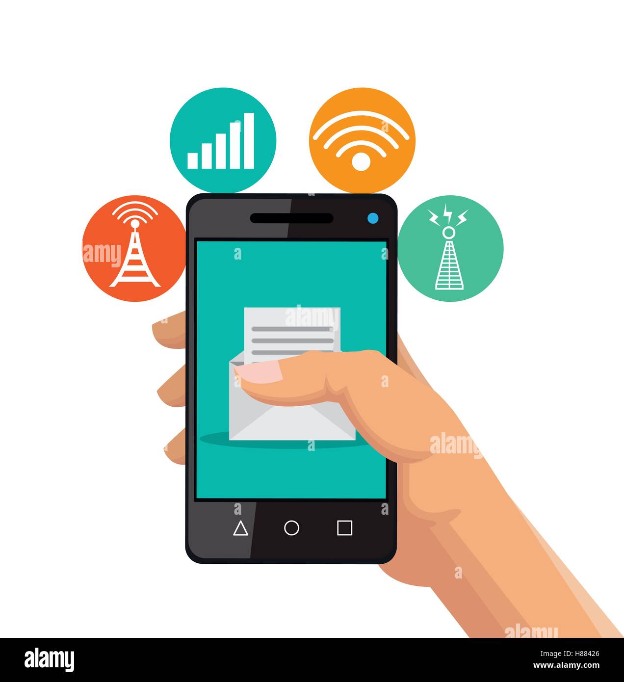 Isolated smartphone and sms design Stock Vector Image & Art - Alamy