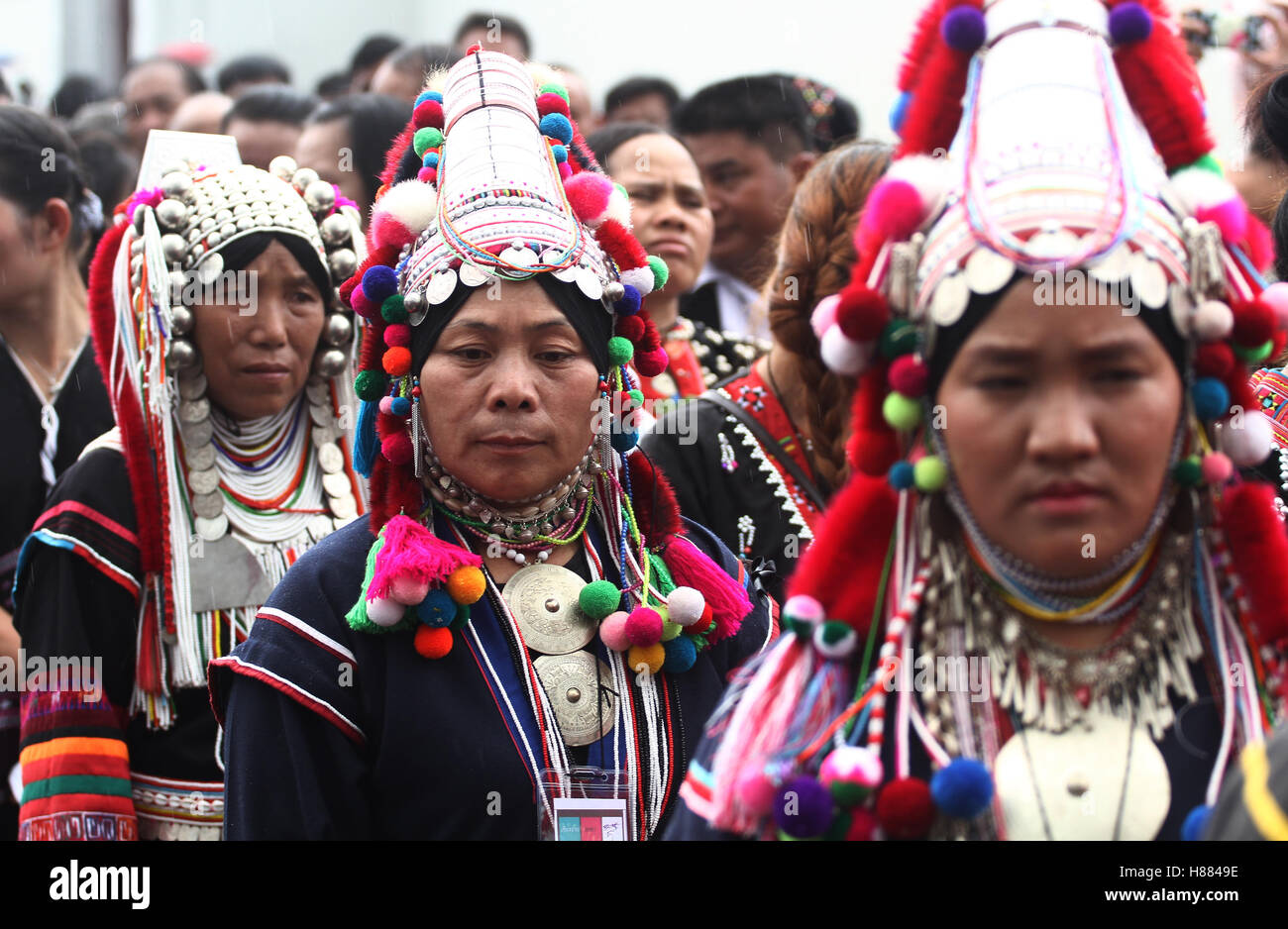 Thailand. 09th Nov, 2016. Thai hill tribes from North Thailand enter ...