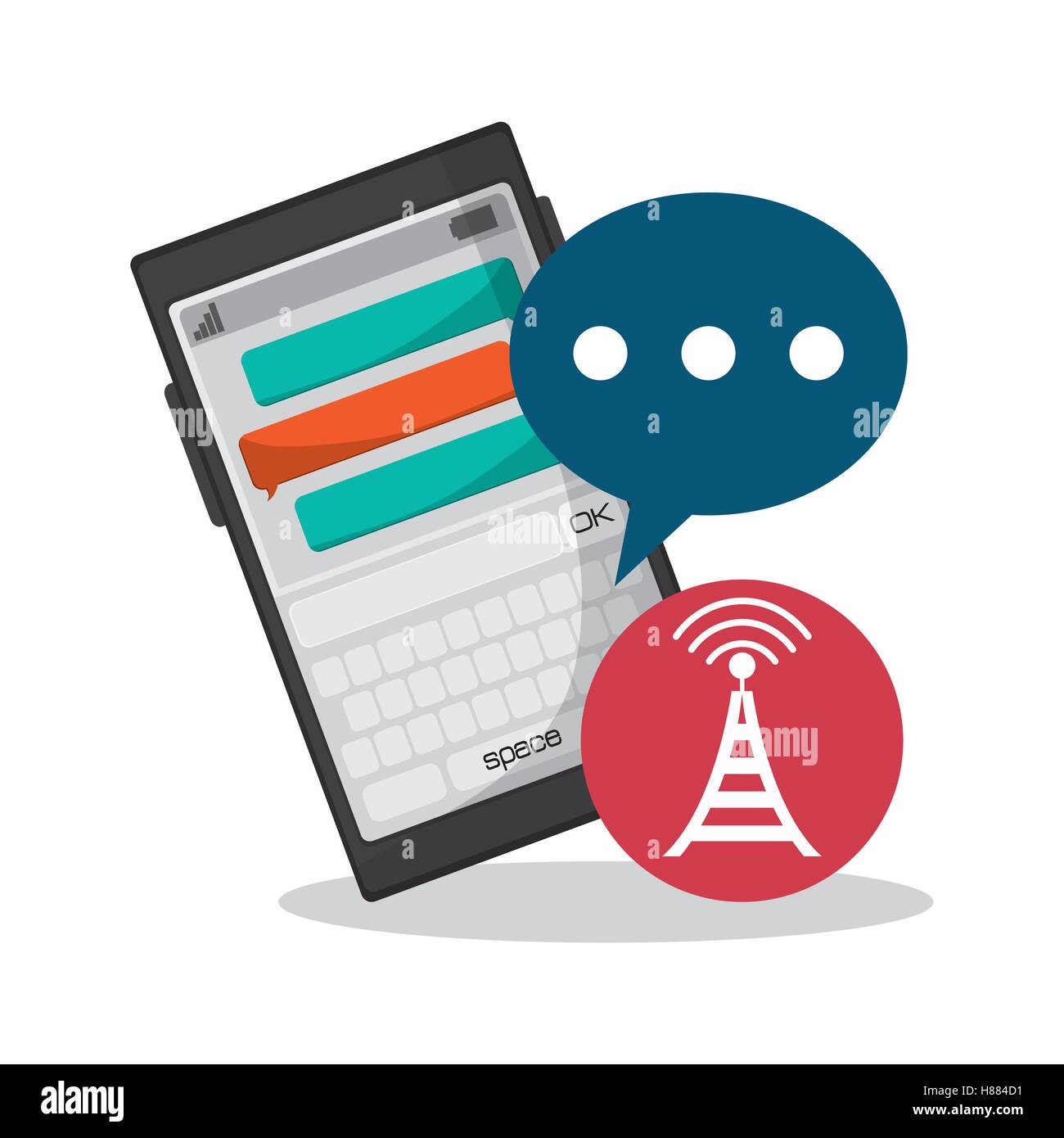 Isolated smartphone and sms design Stock Vector Image & Art - Alamy