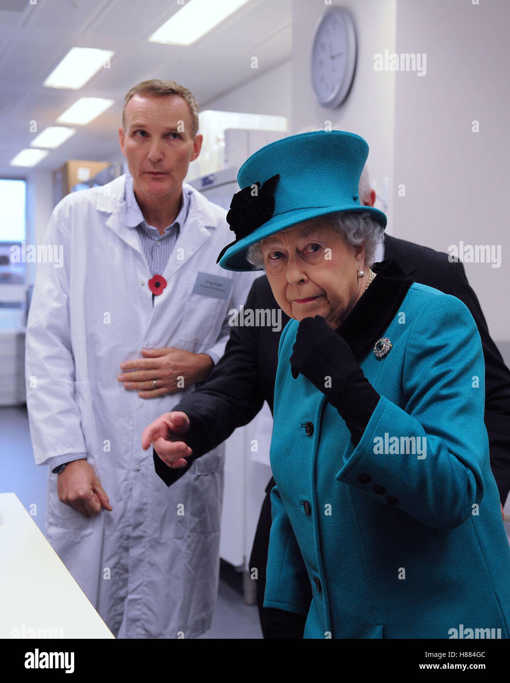 Senior scientist Greg Elgar from the Francis Crick Institute shows ...