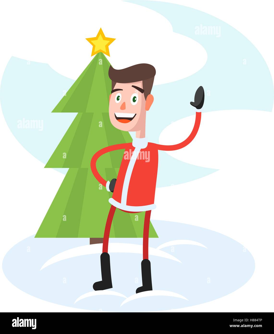 Funny Stylish Santa Stock Vector Image & Art - Alamy