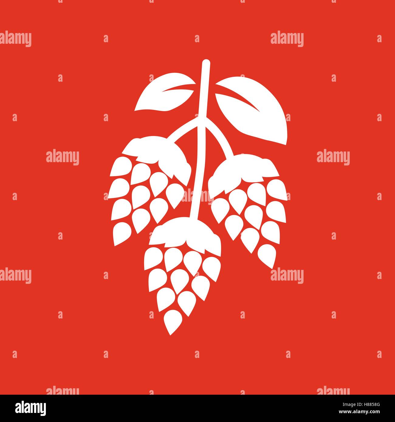 Hops icon. Beer and hop, Hops symbol. UI. Web. Logo. Sign. Flat design ...